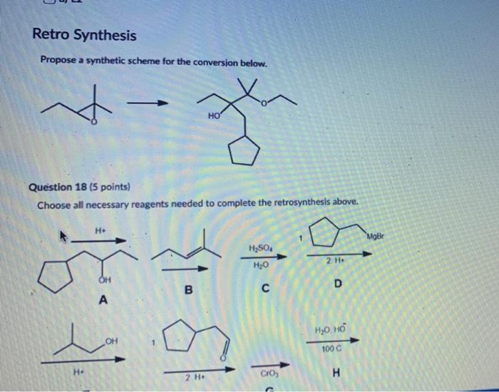 Solved Retro Synthesis Propose a synthetic scheme for the | Chegg.com