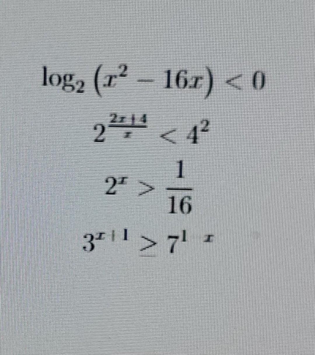 Solved log2 (12 – 16.) -19T 16 3-11 >7 | Chegg.com