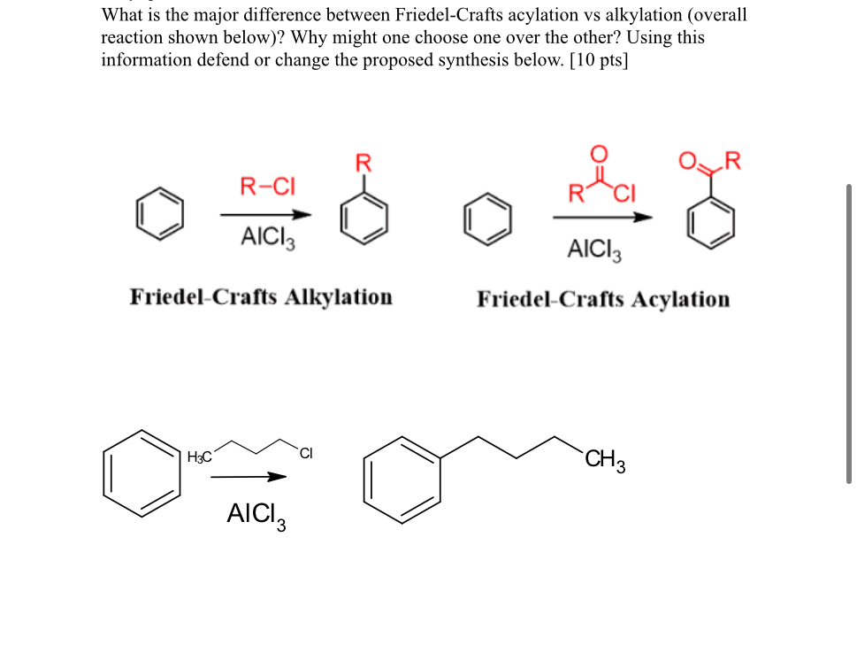 Solved What is the major difference between Friedel-Crafts | Chegg.com