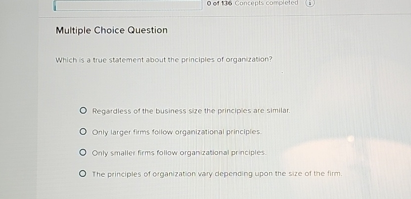 Solved 0 ﻿of 136 ﻿Concepts completedMultiple Choice | Chegg.com