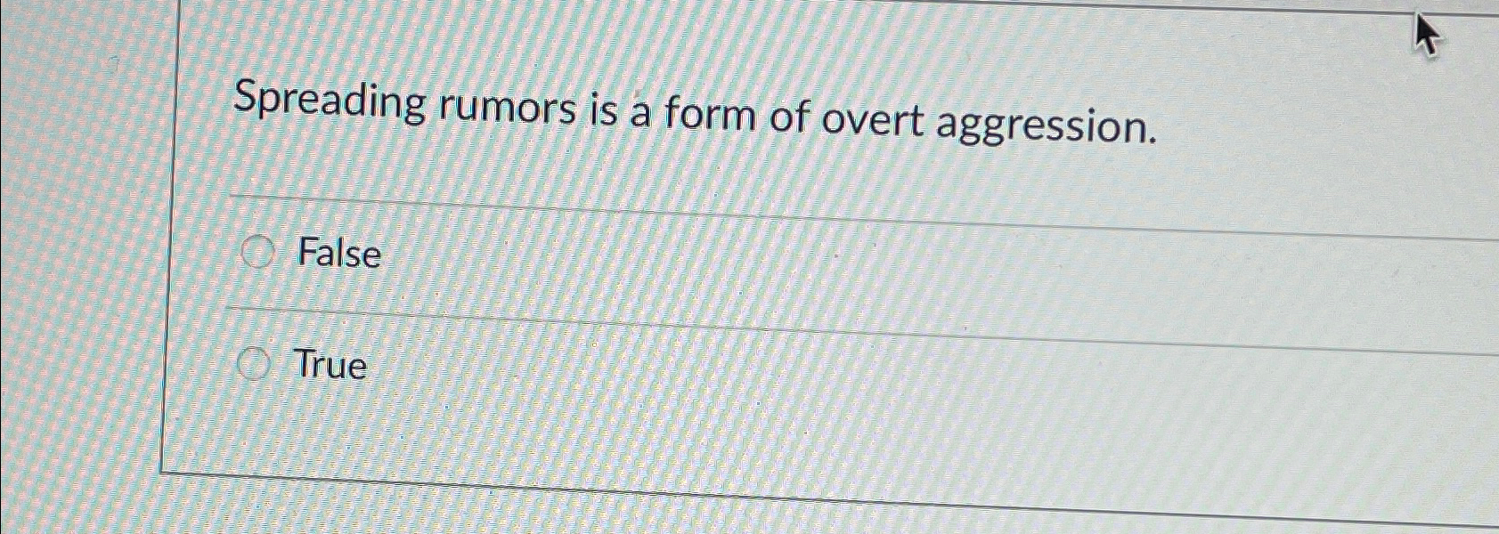 Solved Spreading rumors is a form of overt | Chegg.com