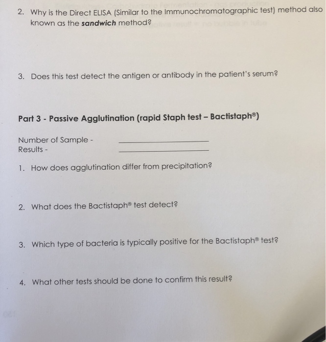 Solved 2. Why is the Direct ELISA (Similar to the | Chegg.com