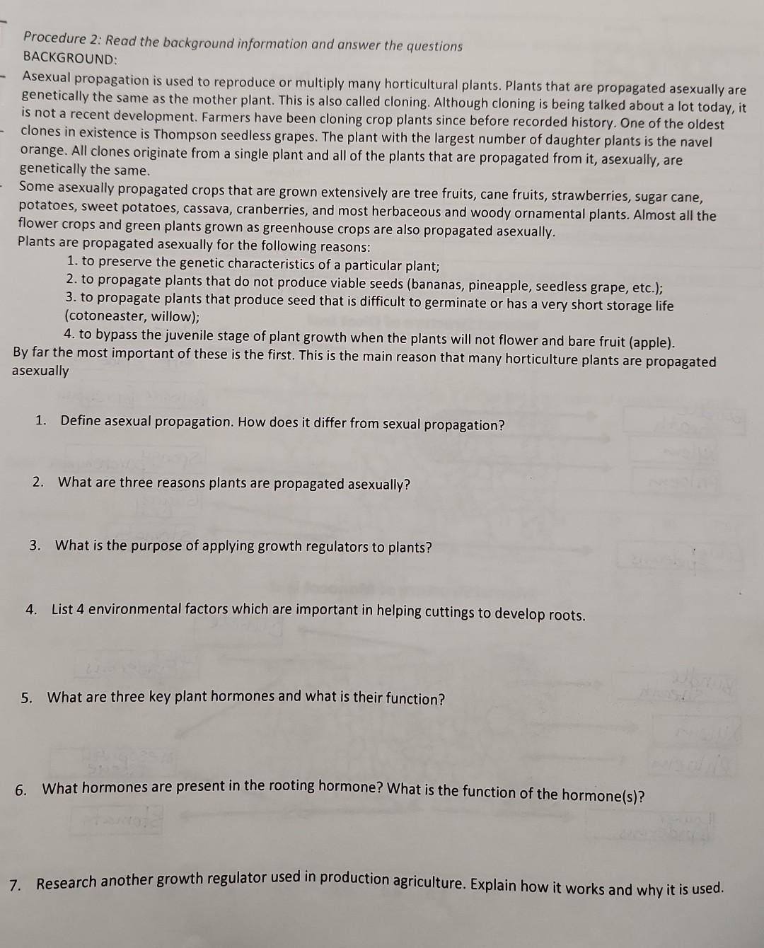 Solved Procedure 2: Read the background information and | Chegg.com