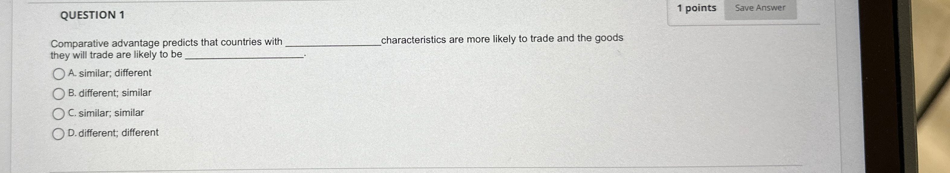 Solved QUESTION 11 ﻿pointsComparative advantage predicts | Chegg.com