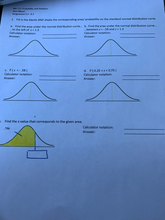 Solved MA 111 Probability and Statistics Jane Moyer | Chegg.com