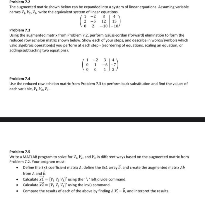 Solved The augmented matrix shown below can be expanded into | Chegg.com