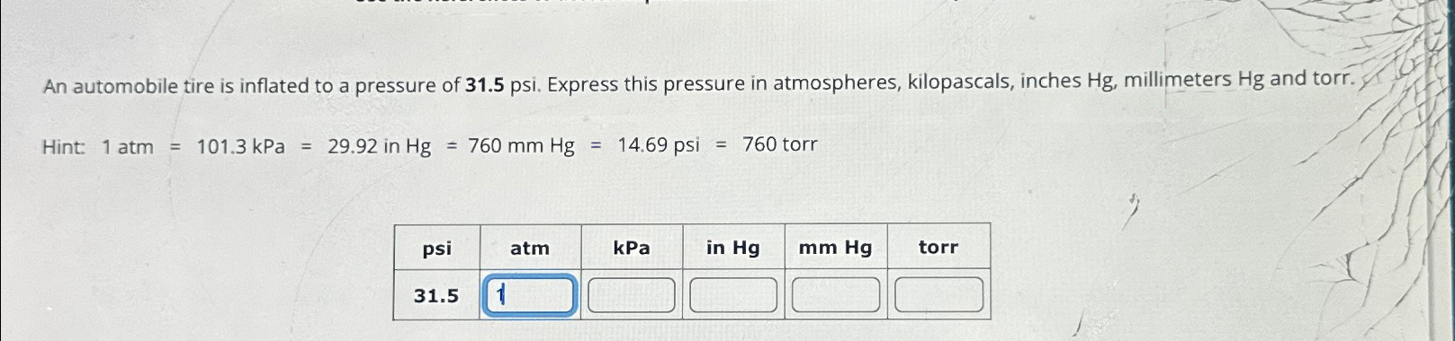 Solved An automobile tire is inflated to a pressure of | Chegg.com