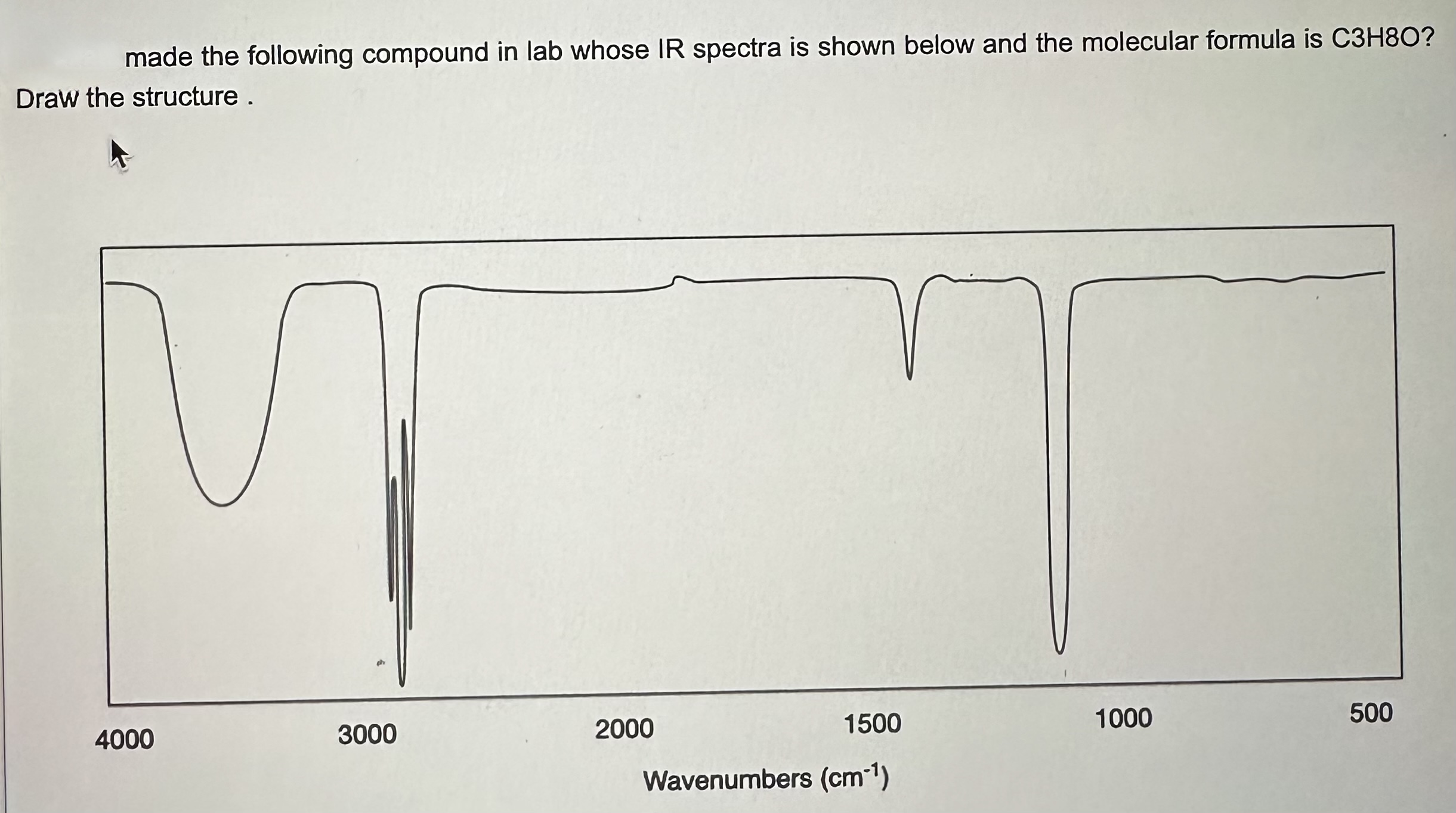 Solved made the following compound in lab whose IR spectra | Chegg.com