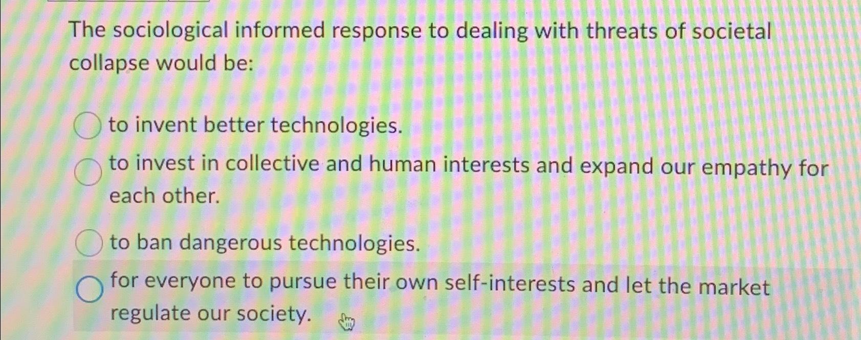 Solved The sociological informed response to dealing with | Chegg.com