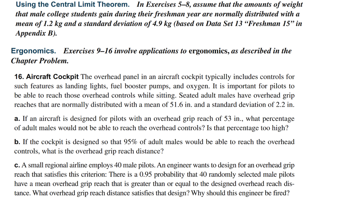 Using the Central Limit Theorem. In Exercises 5-8, | Chegg.com