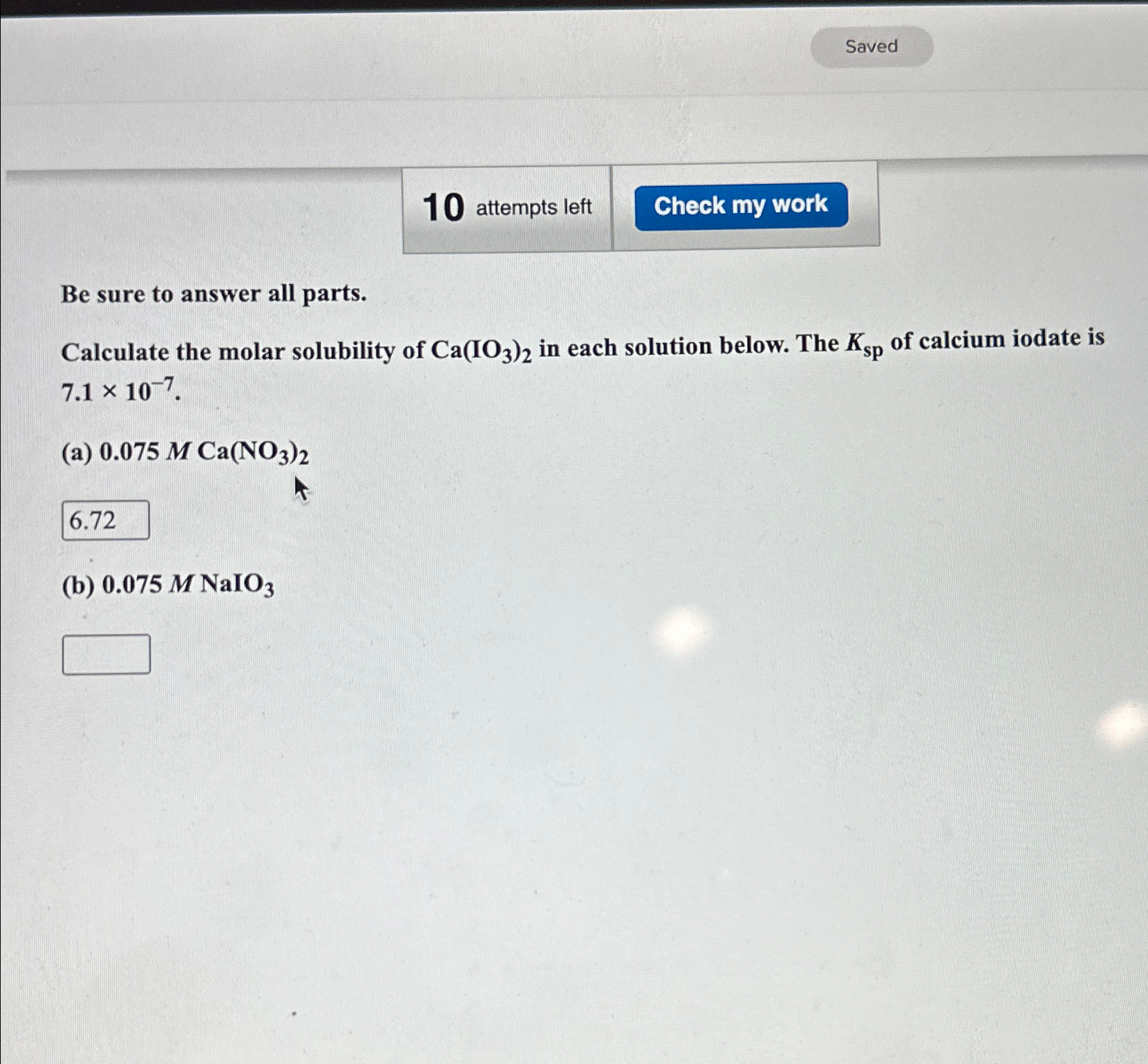 10 ﻿attempts leftBe sure to answer all | Chegg.com