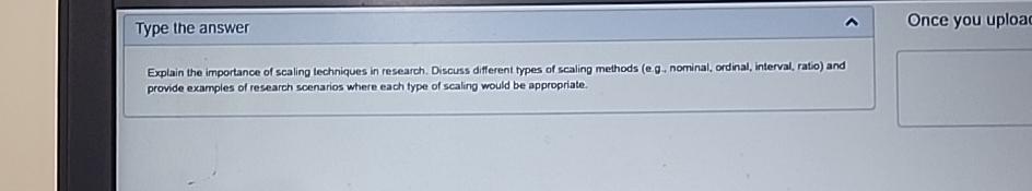 Solved Type the answerExplain the importance of scaling | Chegg.com