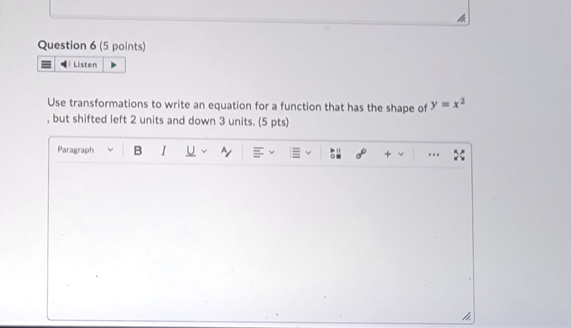 Solved Use transformations to write an equation for a | Chegg.com