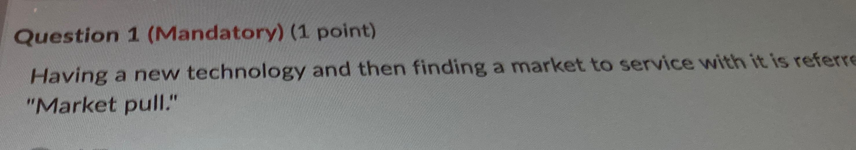 Solved Question 1 (Mandatory) (1 ﻿point)Having a new | Chegg.com