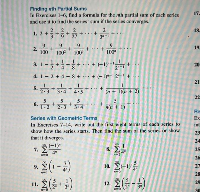 Solved Finding nth Partial Sums In Exercises 1-6, find a | Chegg.com
