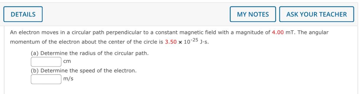 Solved Ch28 ﻿Q2An electron moves in a circular path | Chegg.com