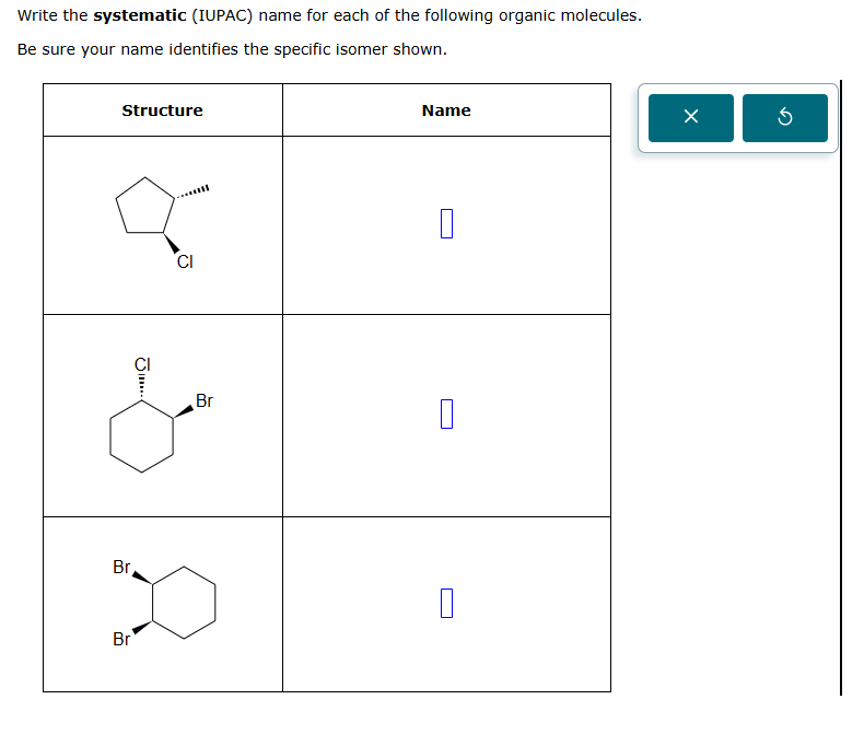 Solved Write the systematic (IUPAC) ﻿name for each of the | Chegg.com
