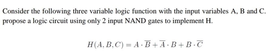Solved Consider The Following Three Variable Logic Function
