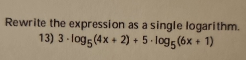 Rewrite the expression as a single | Chegg.com