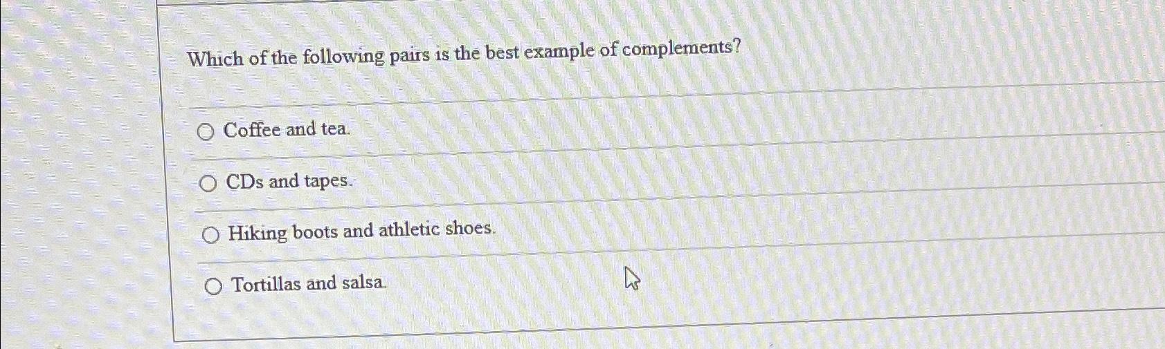 Solved Which of the following pairs is the best example of | Chegg.com