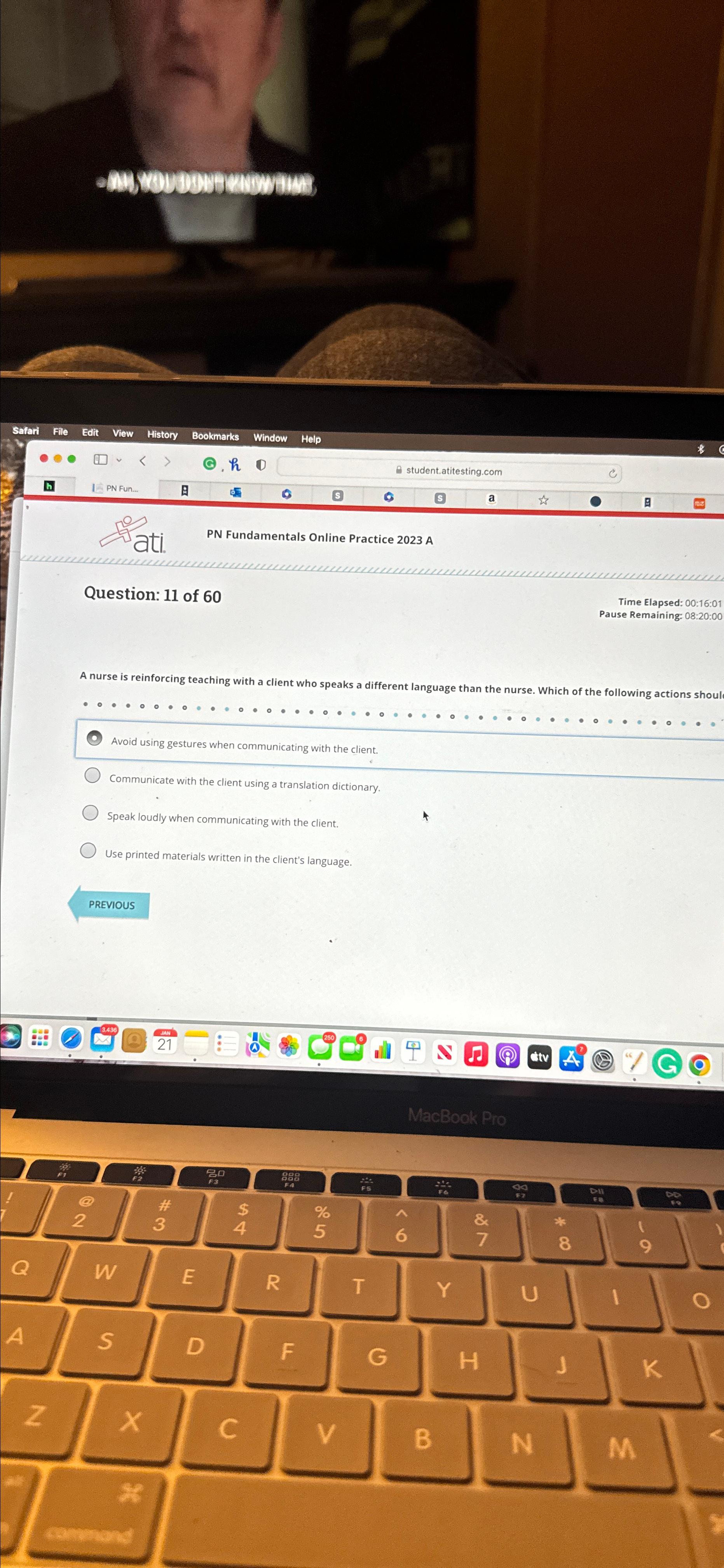 Solved Question: 11 ﻿of 60Time Elapsed: 00:16:01Pause | Chegg.com