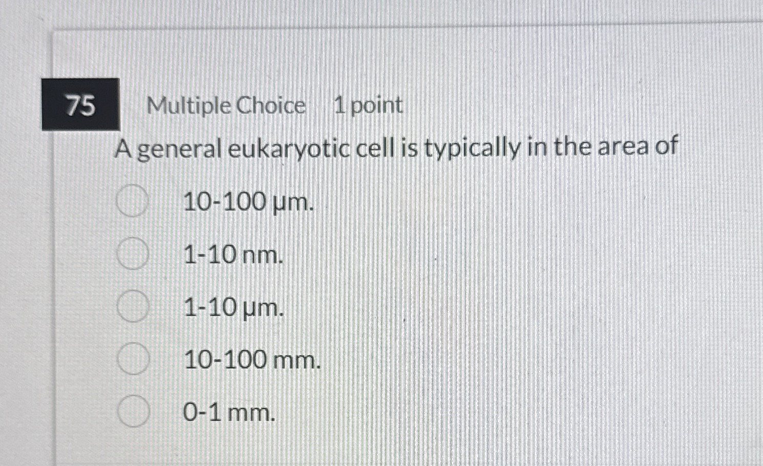 Solved Multiple Choice 1 ﻿pointA general eukaryotic cell is | Chegg.com