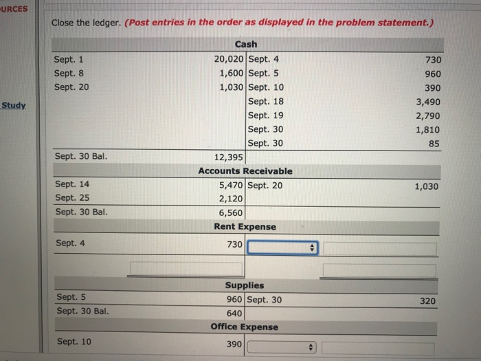 Solved 1. close the ledger 2. prepare a post closing trail | Chegg.com