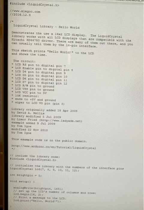 Solved LCD DISPLAY 1.) Set up the LCD configuration shown on | Chegg.com