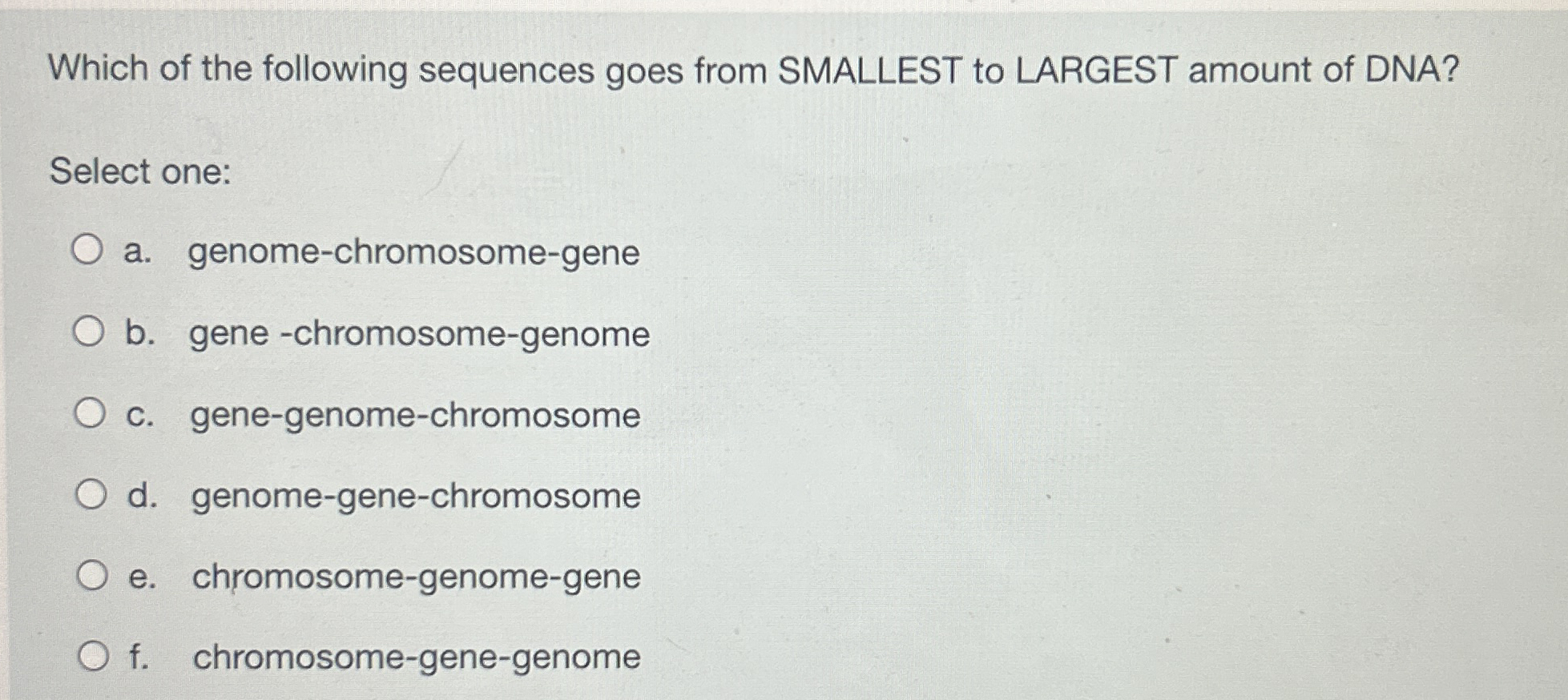 Solved Which of the following sequences goes from SMALLEST | Chegg.com