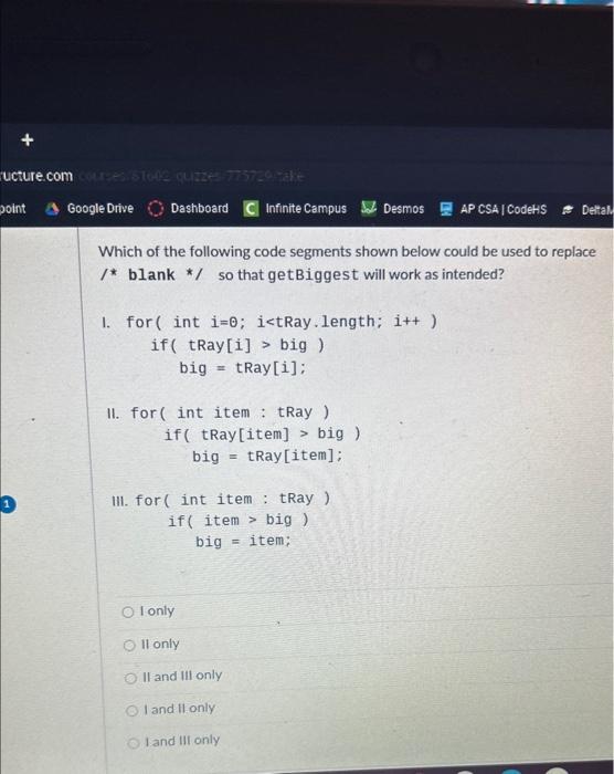 Solved Question 14 Consider the following instance variable | Chegg.com