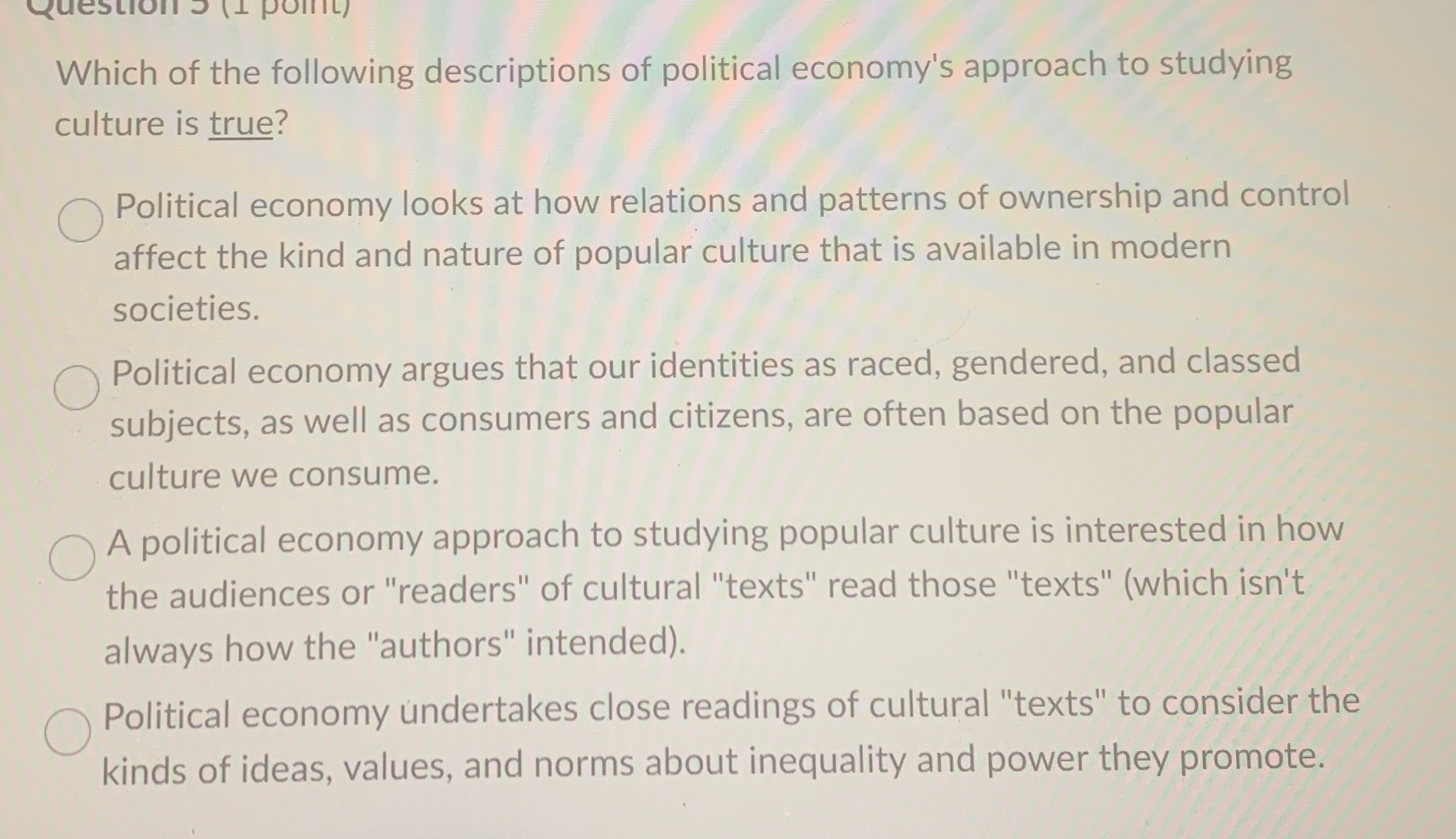 Solved Which of the following descriptions of political | Chegg.com