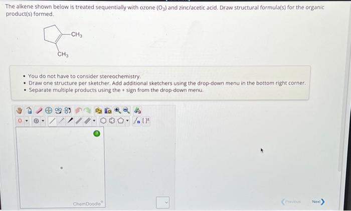 Solved The alkene shown below is treated sequentially with | Chegg.com