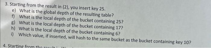 3. Starting from the result in (2), you insert key 25 | Chegg.com