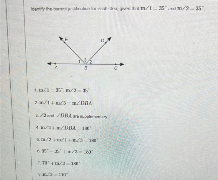 Solved Identify the correct justification for each step, | Chegg.com
