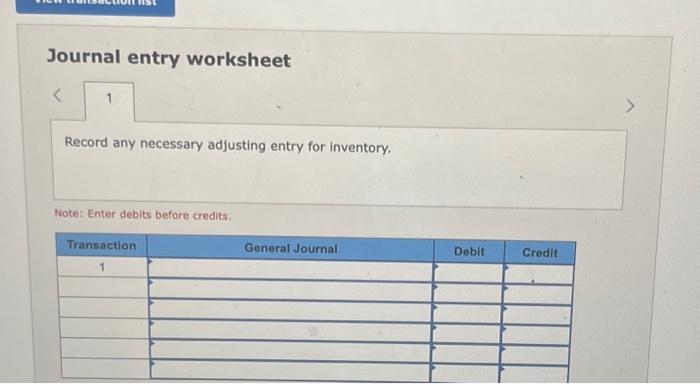 Solved Journal entry worksheet Record any necessary | Chegg.com
