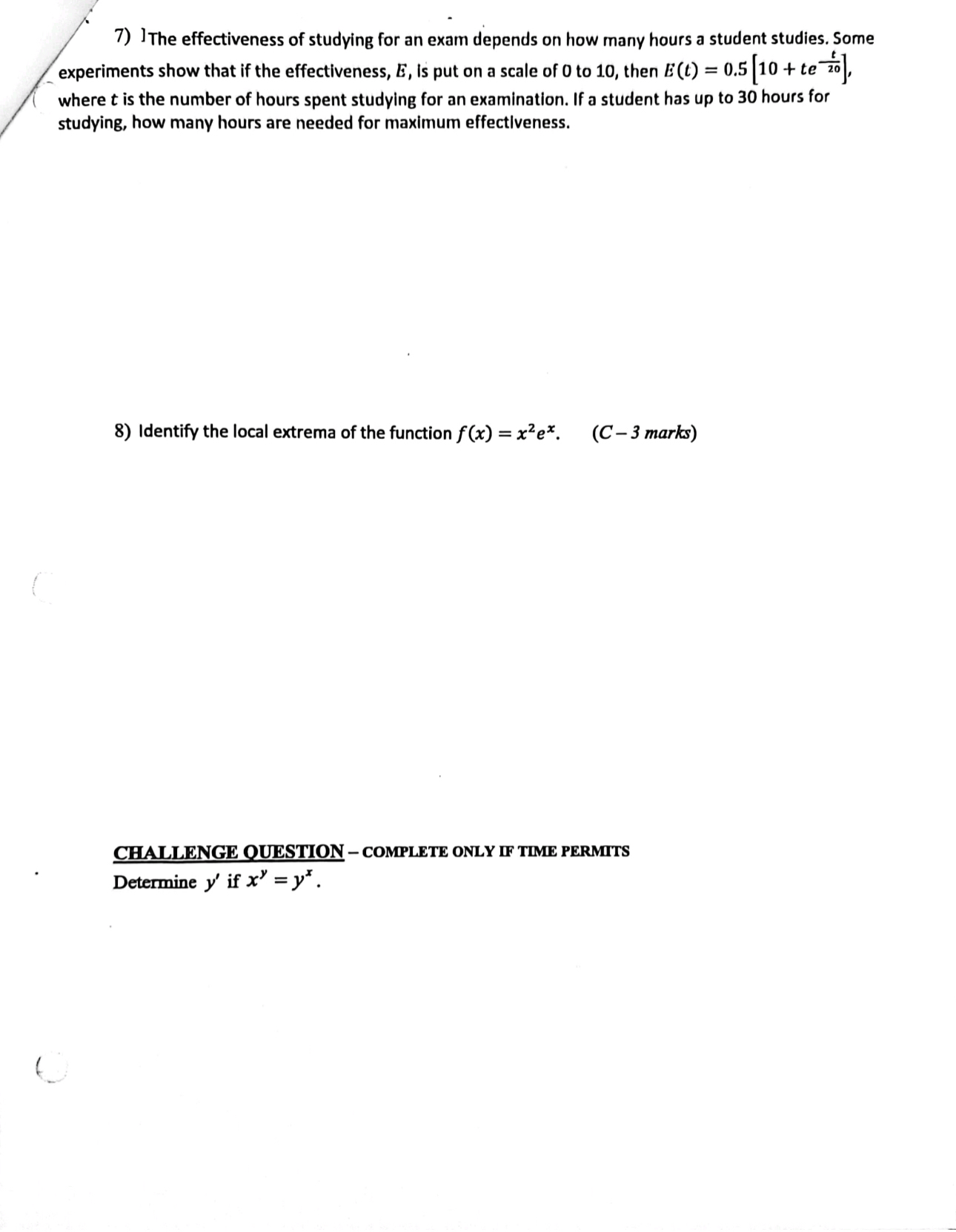 SOLVE ALL PLEASEThe effectiveness of studying for an | Chegg.com