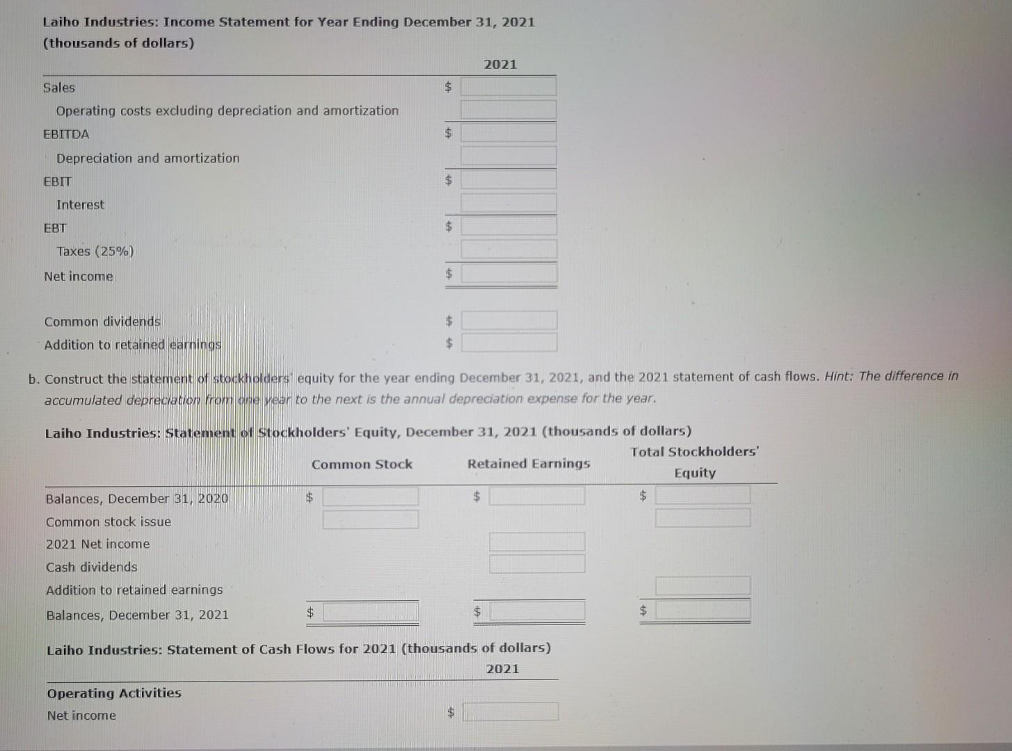 Solved c. Calculate 2020 and 2021 net operating working | Chegg.com