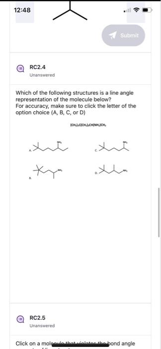 Solved Which of the following structures is a line angle | Chegg.com