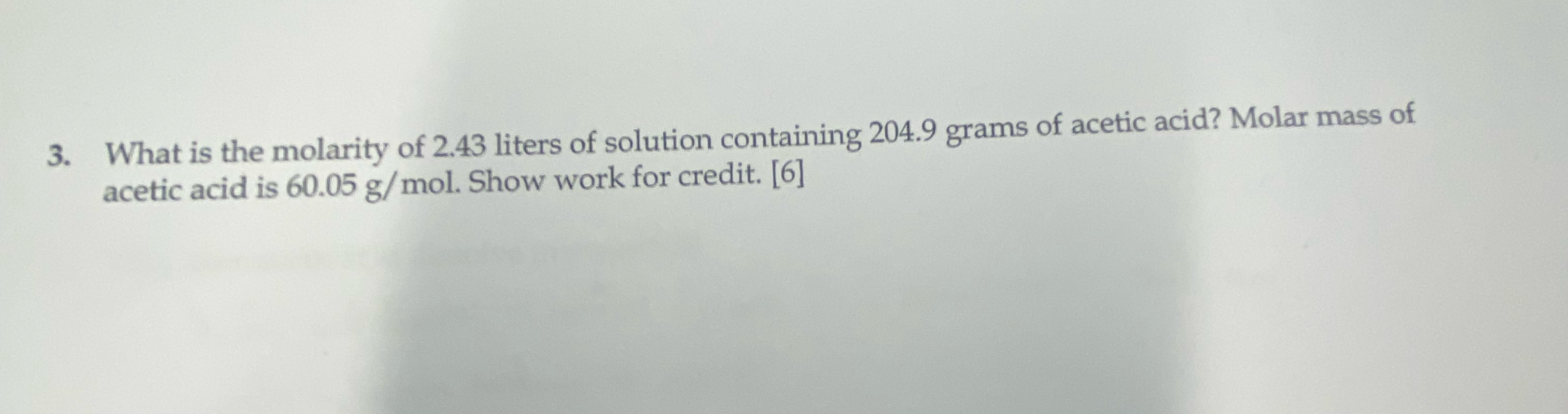Solved What is the molarity of 2.43 ﻿liters of solution | Chegg.com