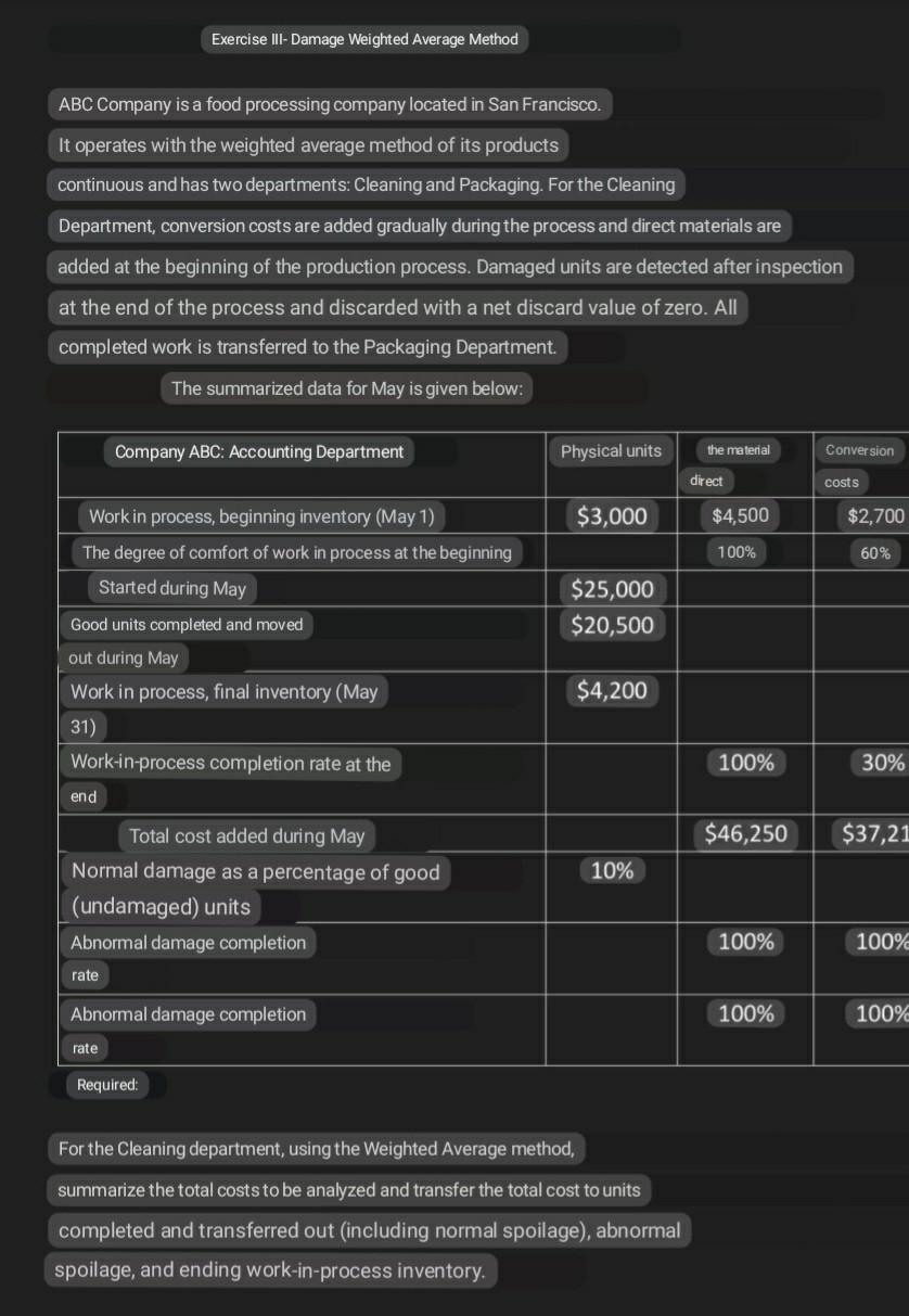 Solved ABC Company is a food processing company located in | Chegg.com