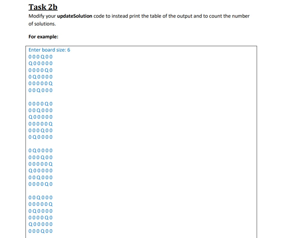 Solved Task 1a: n-Queens partial Useful material: In this | Chegg.com