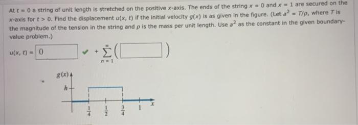 Solved Att = 0 a string of unit length is stretched on the | Chegg.com