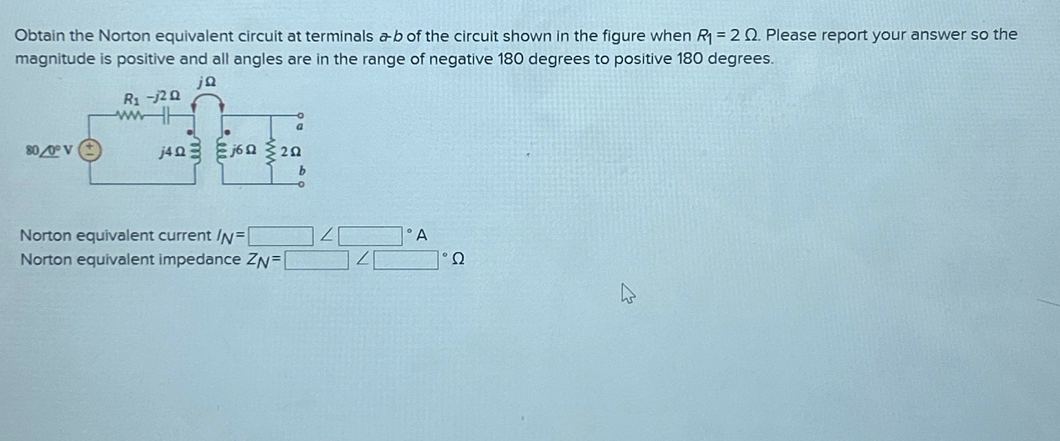 Solved Obtain the Norton equivalent circuit at terminals ab | Chegg.com