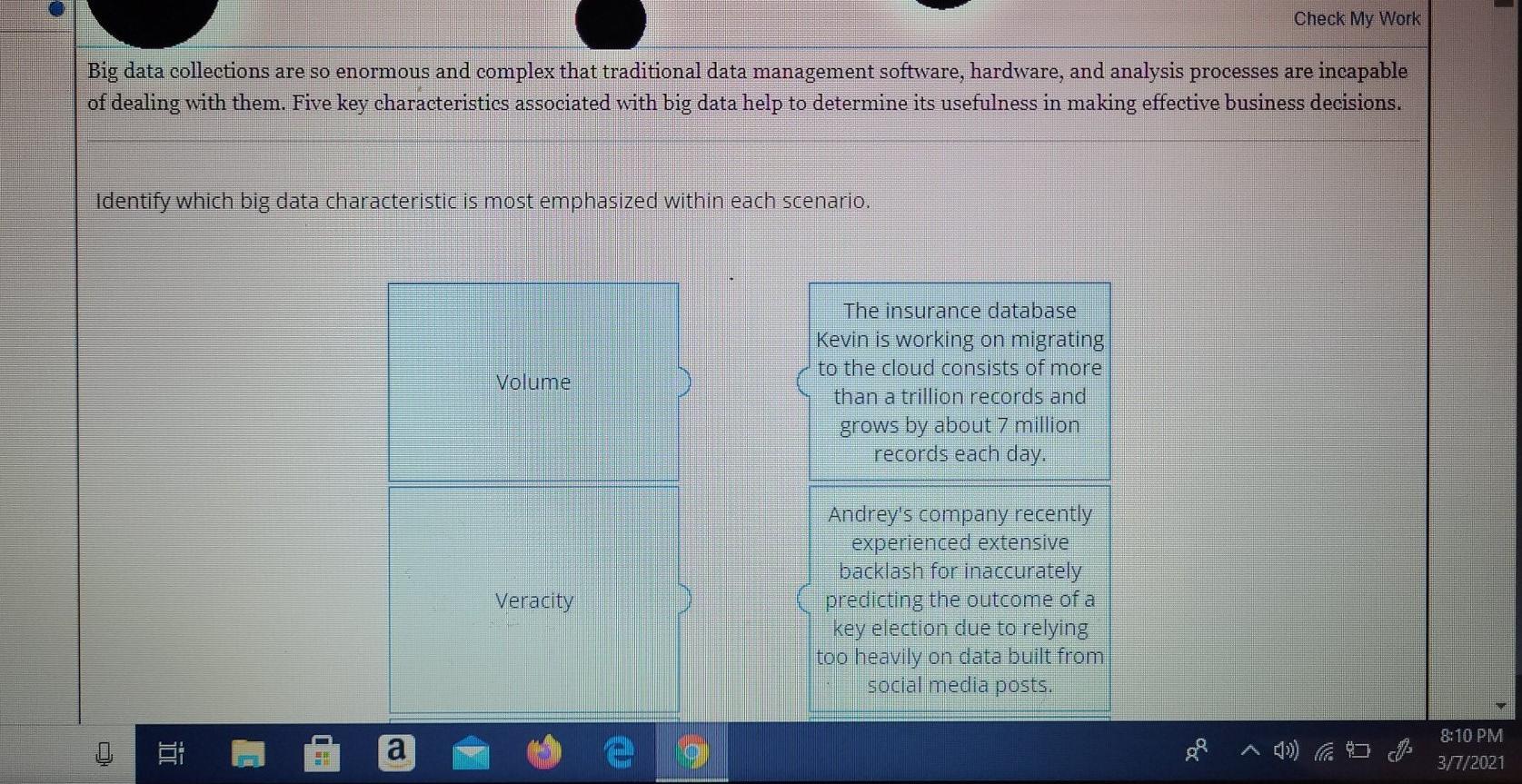 Solved Check My Work Big data collections are so enormous | Chegg.com