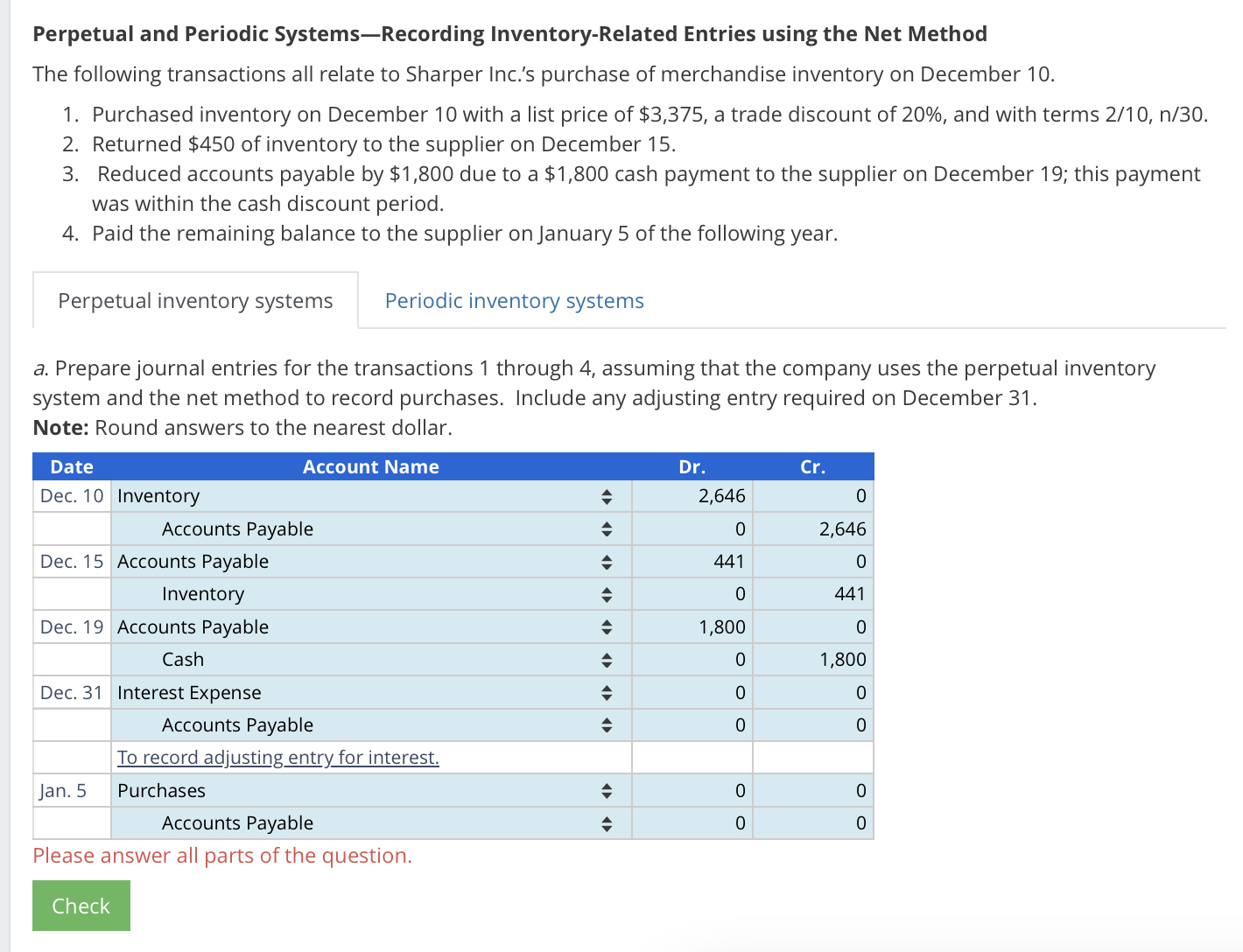 Solved Perpetual and Periodic Systems-Recording | Chegg.com