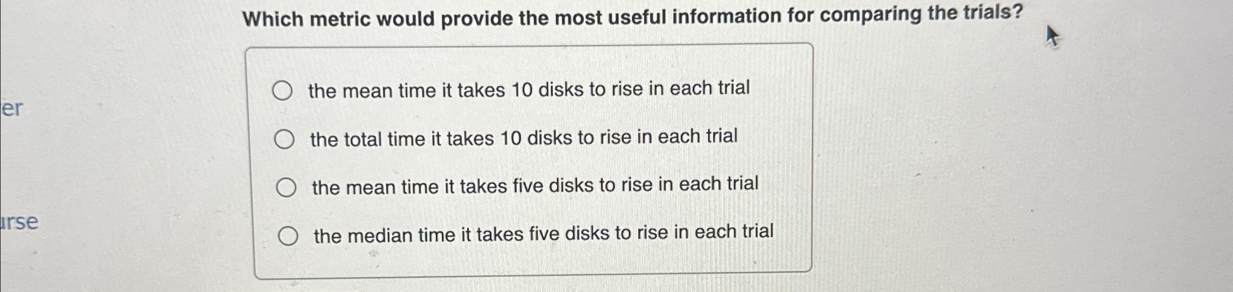 Solved Which metric would provide the most useful | Chegg.com