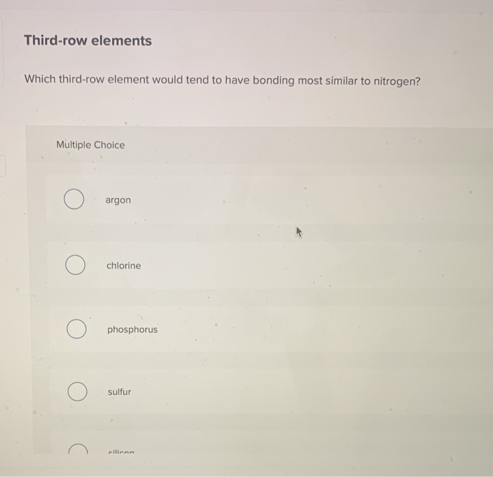 Solved Third-row elements Which third-row element would tend | Chegg.com