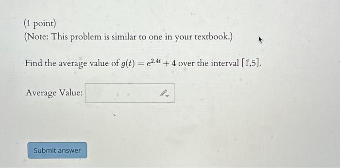 Solved (1 point) (Note: This problem is similar to one in | Chegg.com