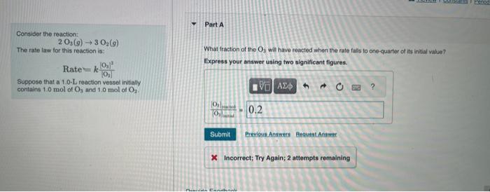 Solved Corsidor the reaction: 2O3(g)→3O2(g) The rate law for | Chegg.com