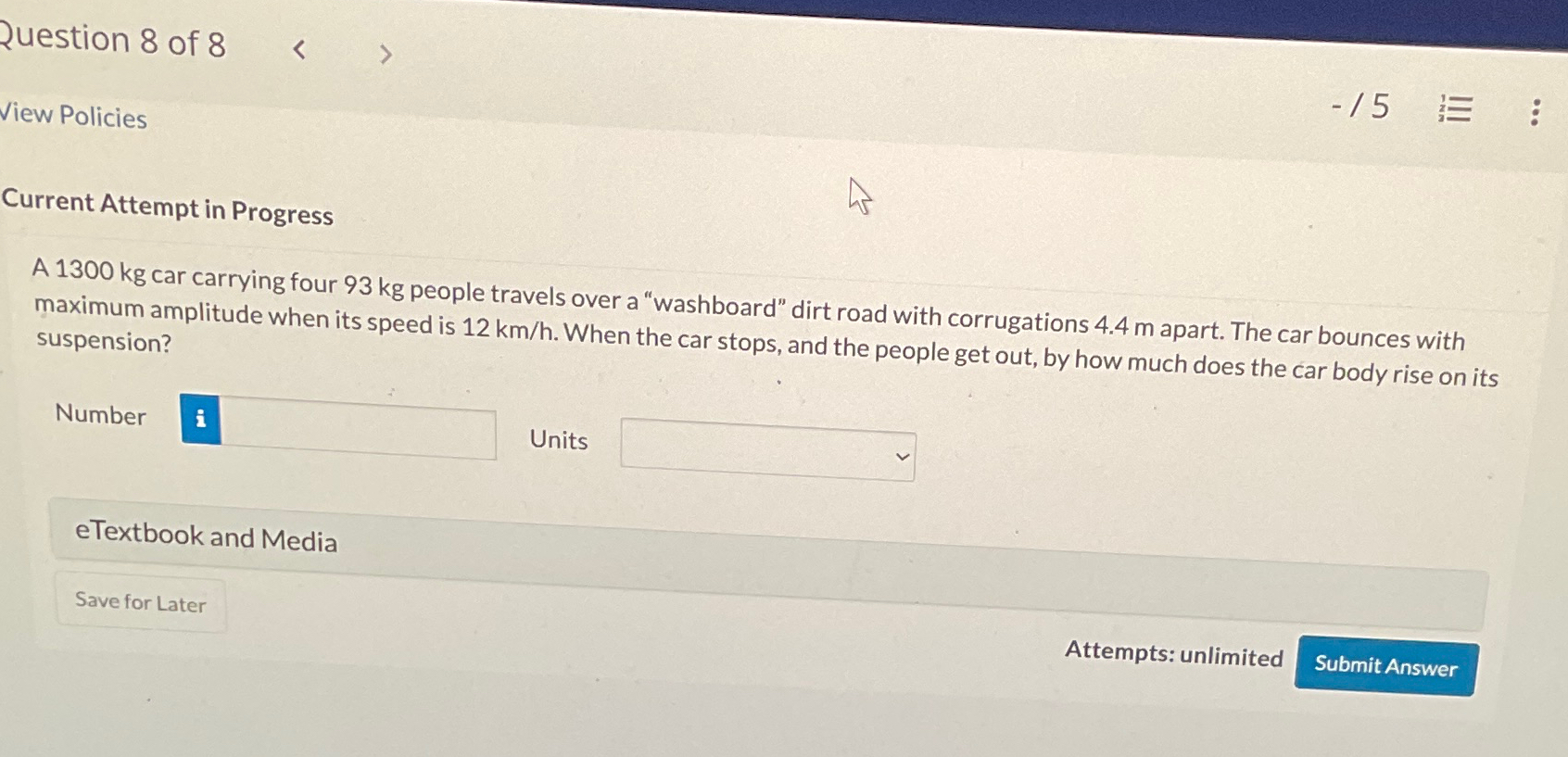 Solved Ruestion 8 ﻿of 8-5View PoliciesCurrent Attempt in | Chegg.com